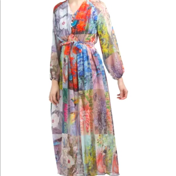 Dalia Macphee | Dresses | Nwt Dalia Macphee Mixed Print Maxi Dress Xl | Poshmark